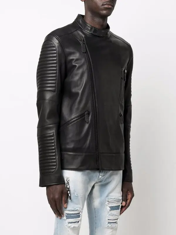 Philipp Plein Crystal Skull Biker Jacket
