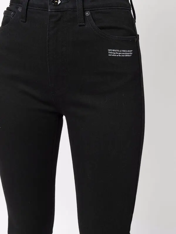 Off-White Slogan Logo-print Skinny Jeans