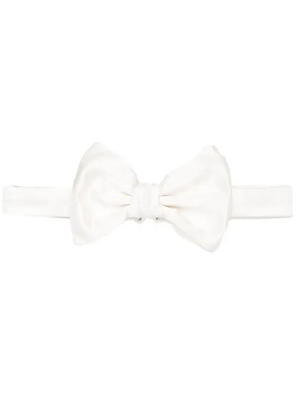 Emporio Armani Silk Bow Tie - White