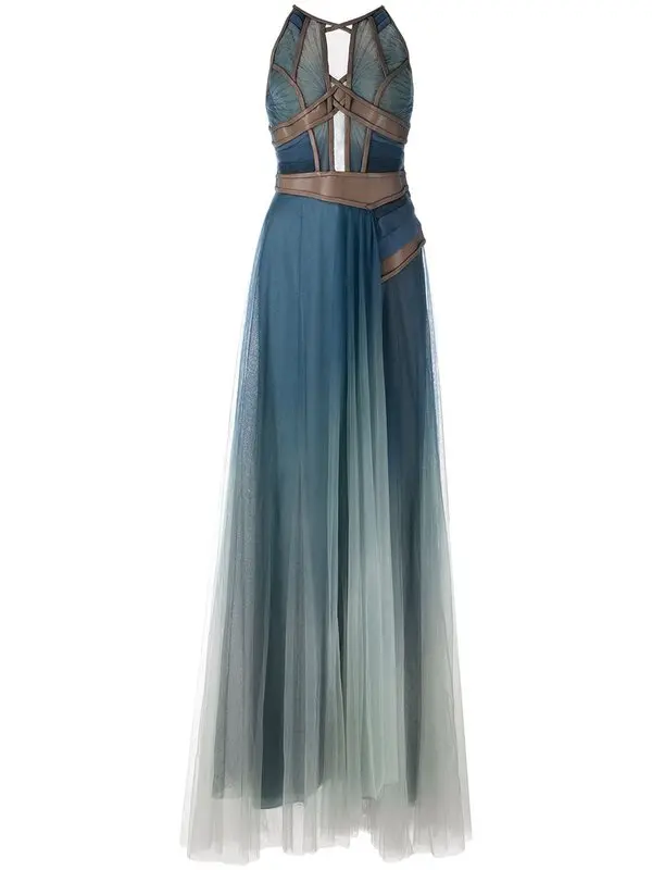 HassIdriss Draped Tulle A-line Gown