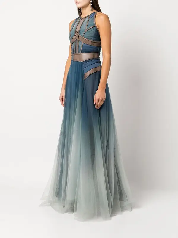 HassIdriss Draped Tulle A-line Gown