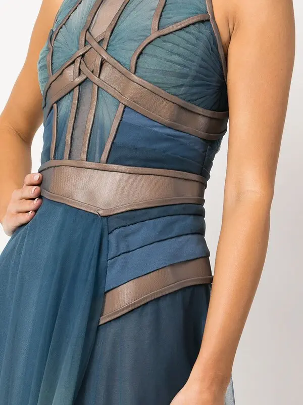 HassIdriss Draped Tulle A-line Gown