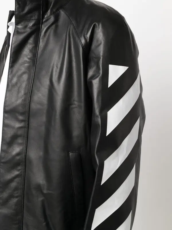 Off-White Diag-stripe Leather Jacket