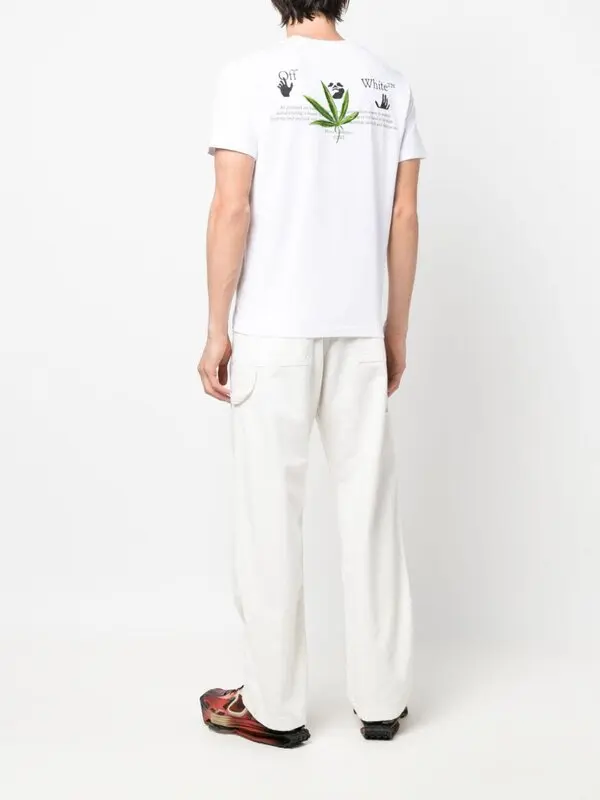 Off-White Weed Hands Off Logo-print T-shirt