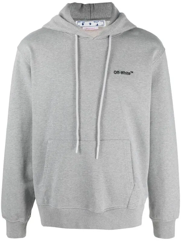 Off-White Logo-embroidered Organic Cotton Hoodie