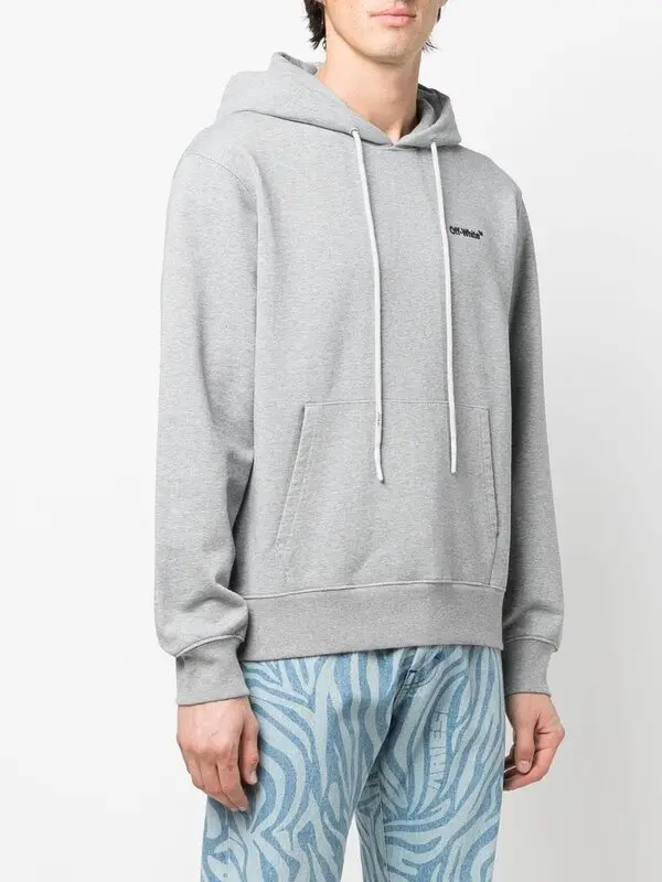 Off-White Logo-embroidered Organic Cotton Hoodie