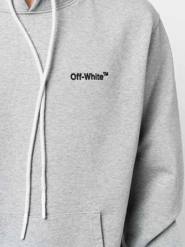 Off-White Logo-embroidered Organic Cotton Hoodie