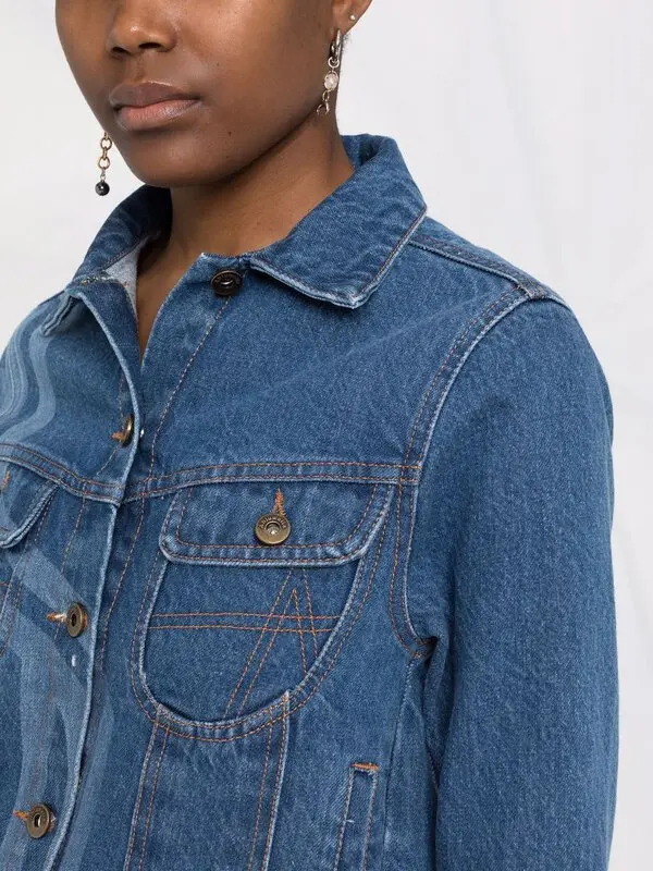Ahluwalia Laser-print Denim Trucker Jacket
