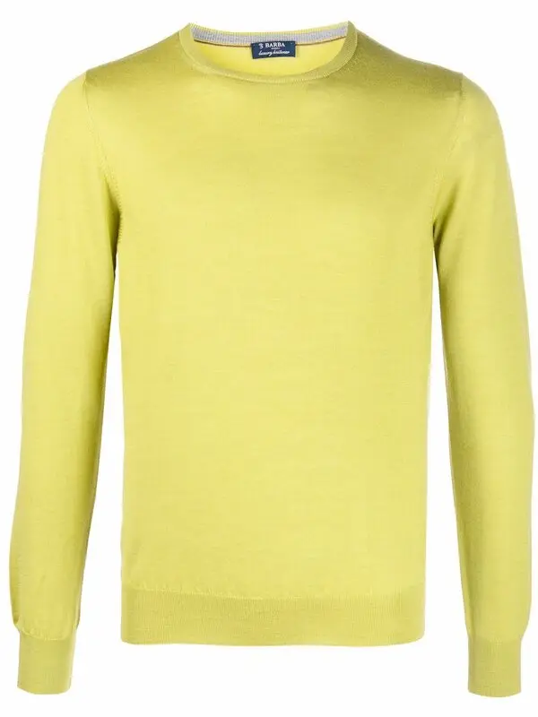BARBA NAPOLI Fine-knit Crew-neck Jumper - Green
