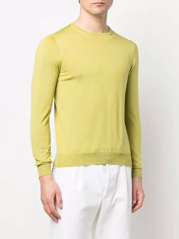 BARBA NAPOLI Fine-knit Crew-neck Jumper - Green