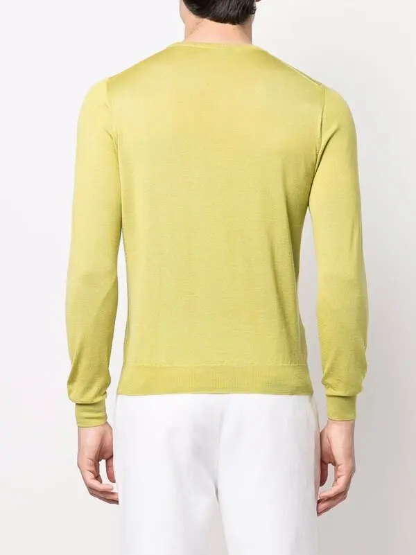 BARBA NAPOLI Fine-knit Crew-neck Jumper - Green