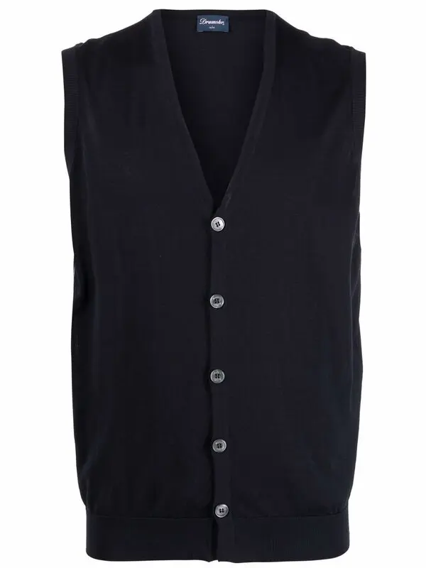 DRUMOHR Sleeveless V-neck Vest - Blue