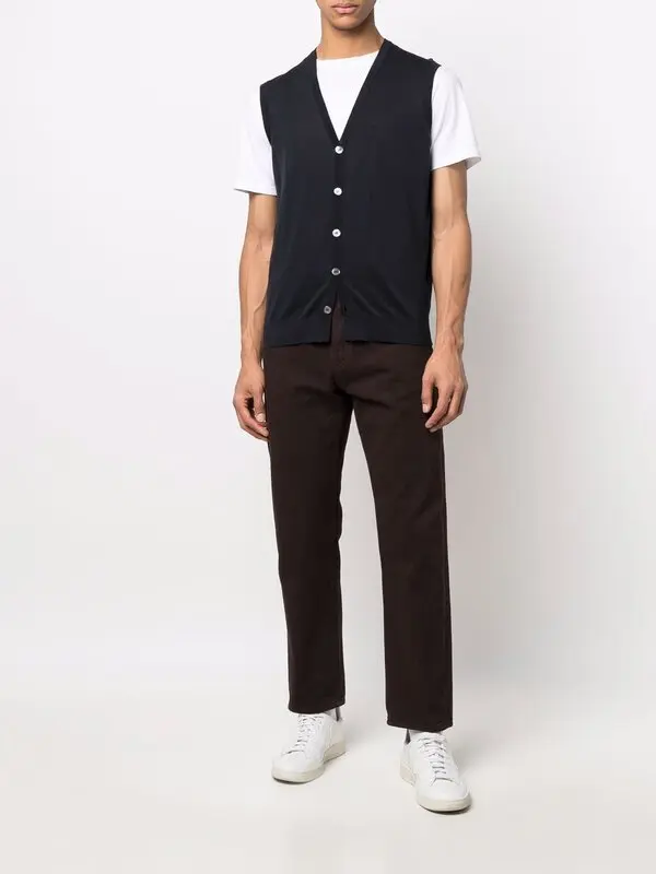 DRUMOHR Sleeveless V-neck Vest - Blue