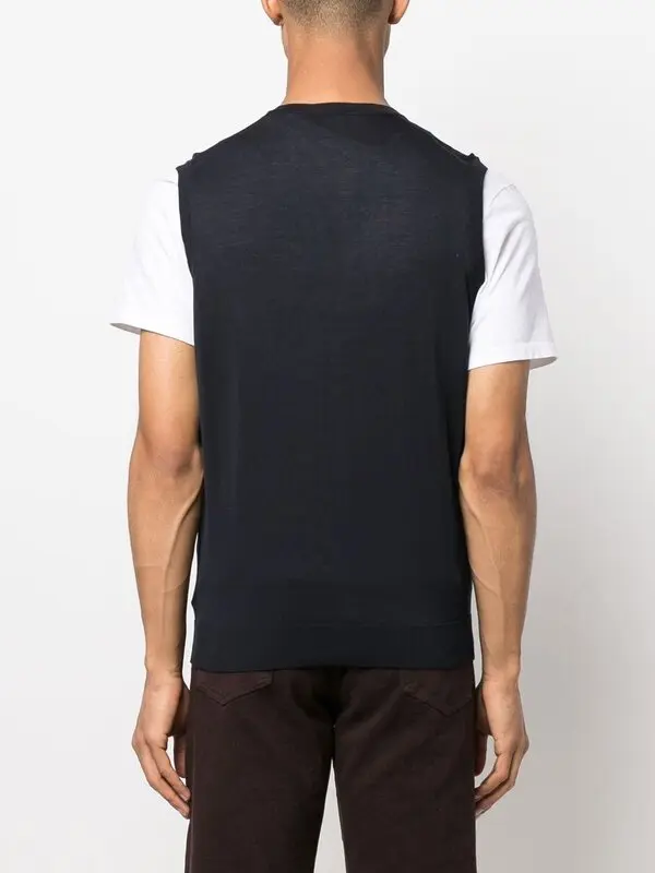 DRUMOHR Sleeveless V-neck Vest - Blue