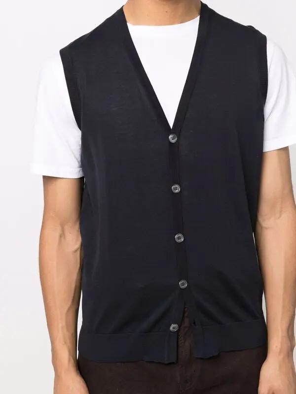 DRUMOHR Sleeveless V-neck Vest - Blue