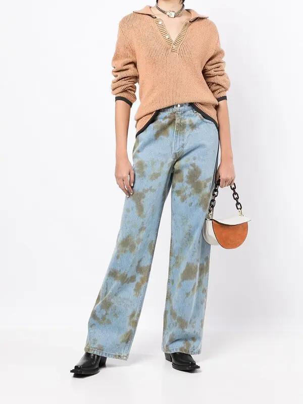 Eckhaus Latta Smudge-Wash Straight-Leg Jeans In Blue - 50% Off 