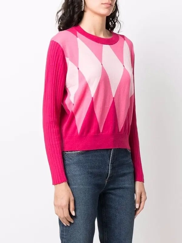BALLANTYNE Argyle-intarsia Knitted Jumper