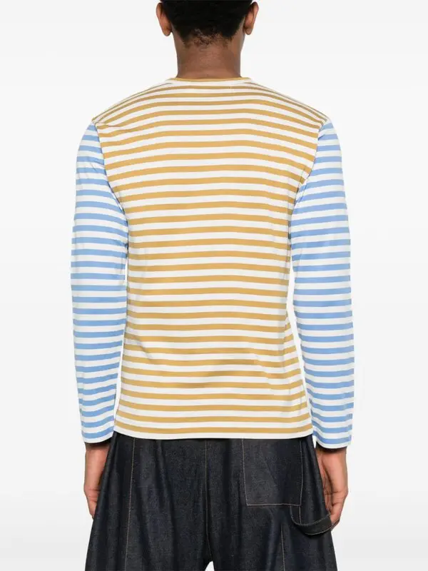 Play Comme Des Garcon Striped Long-sleeve T-shirt - Blue