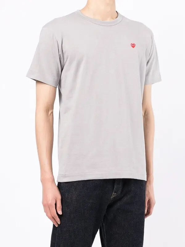 Play Comme Des Garcon Heart-patch Short-sleeve T-shirt - Grey