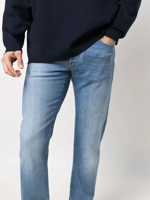 Incotex Stonewashed Straight-leg Jeans - Blue