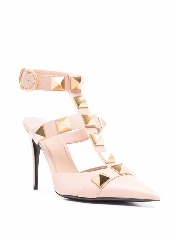 Valentino Garavani Roman Stud Pointed Pumps - Pink