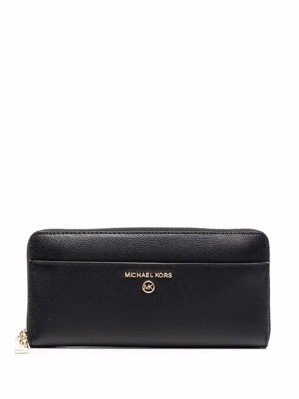Michael Kors Logo-plaque Zip-up Wallet - Black
