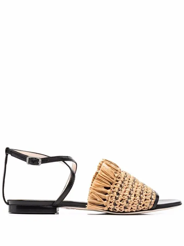 Fabiana Filippi Raffia-strap Leather Sandals