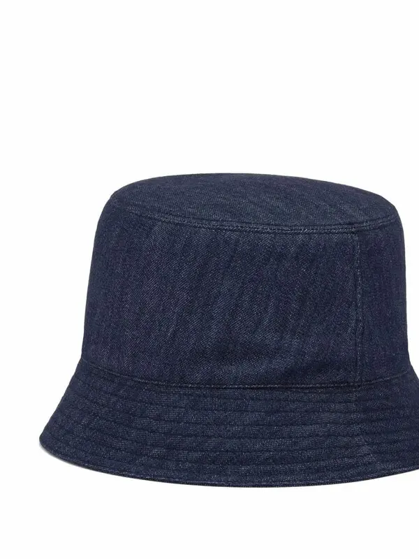 Prada Triangle-logo Denim Bucket Hat - Blue