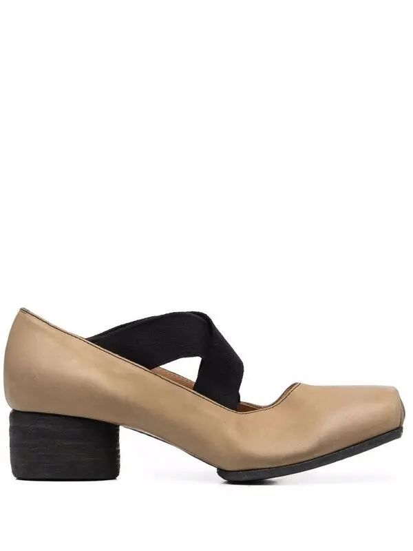 UMA WANG Block-heel Leather Ballerina Shoes