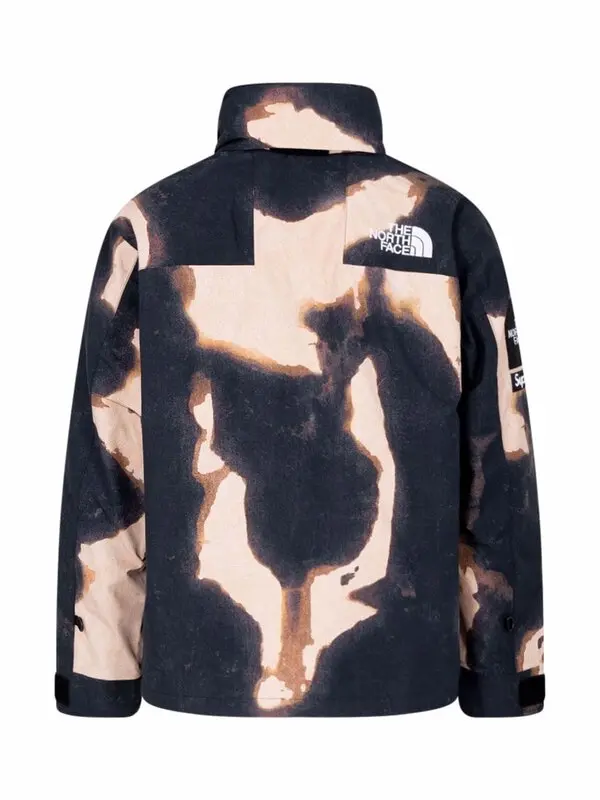 Supreme X The North Face Bleached Denim Print Mountain Jacket - Brown