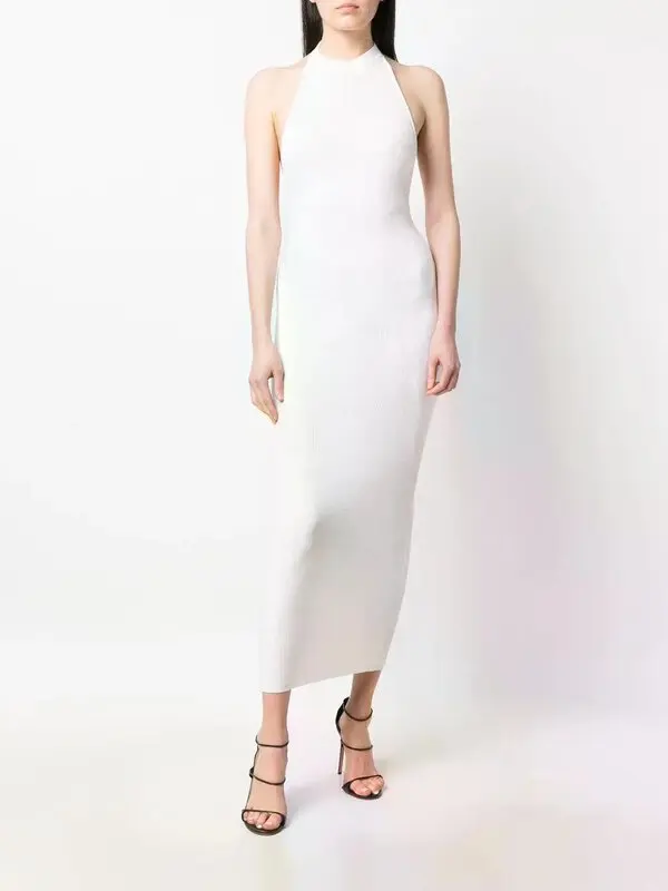TOM FORD Ribbed-knit Halterneck Maxi Dress