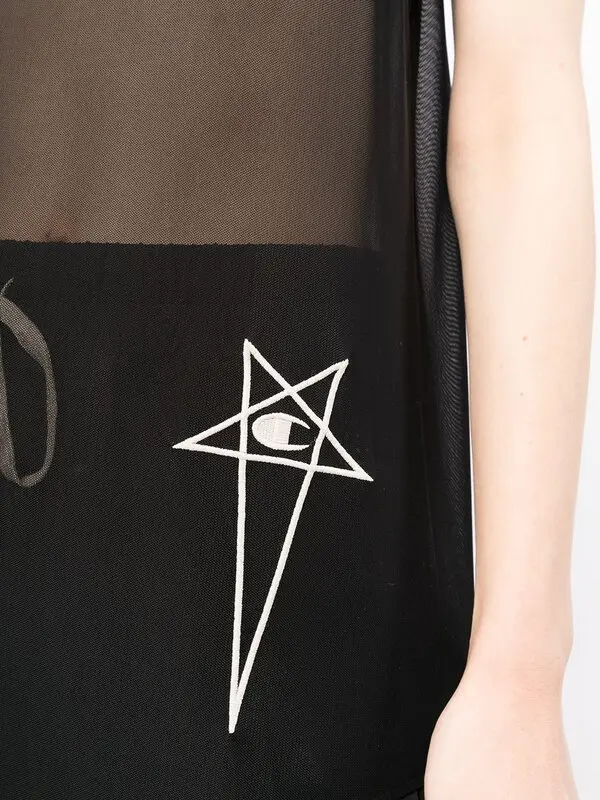 Rick Owens Embroidered-logo Tank Top
