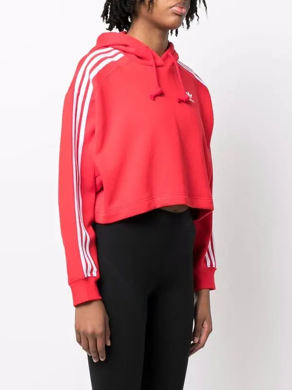 Adidas Trefoil-detail Cropped Hoodie