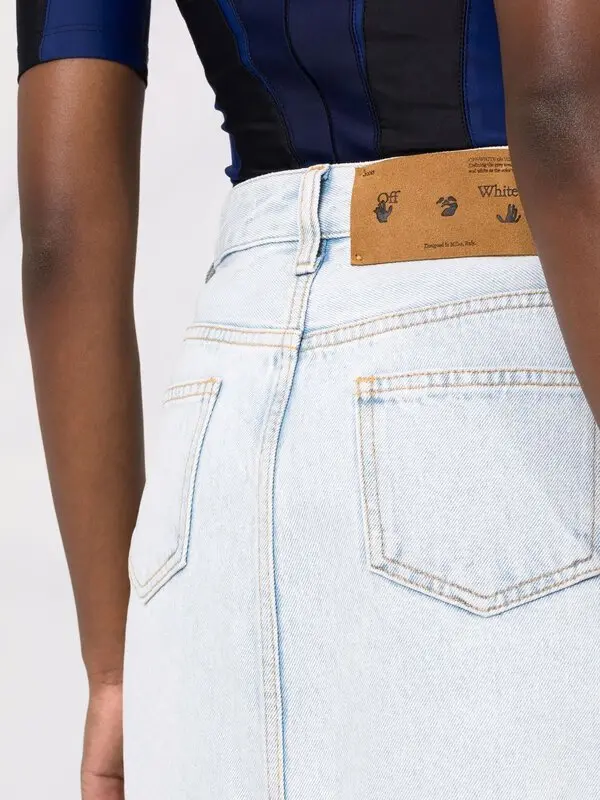 Off-White Logo-print Denim Skirt - Blue