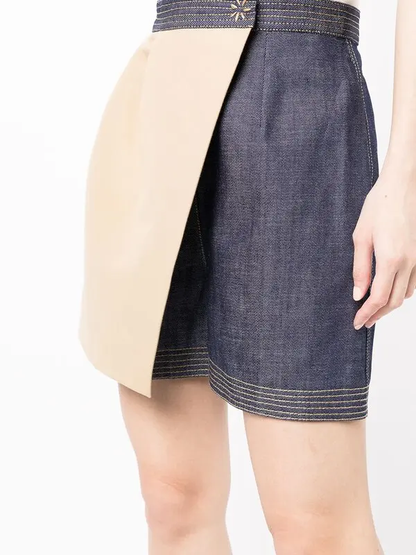 Dice Kayek Colour-block Denim Skirt