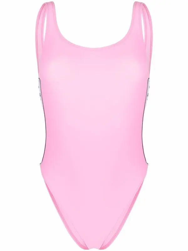 CHIARA FERRAGNI Logo-tape Open-back Swimsuit - Pink