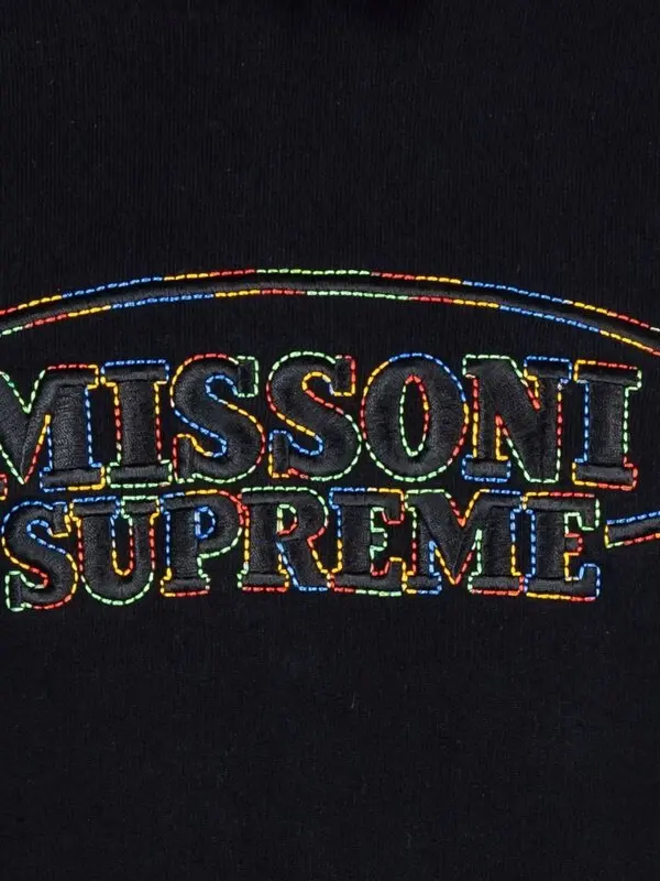 Supreme X Missoni Logo-embroidered Hoodie Fw21 - Black