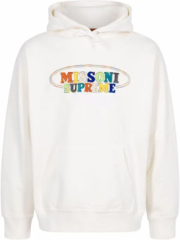 Supreme X Missoni Embroidered Logo Hoodie Fw21 - White