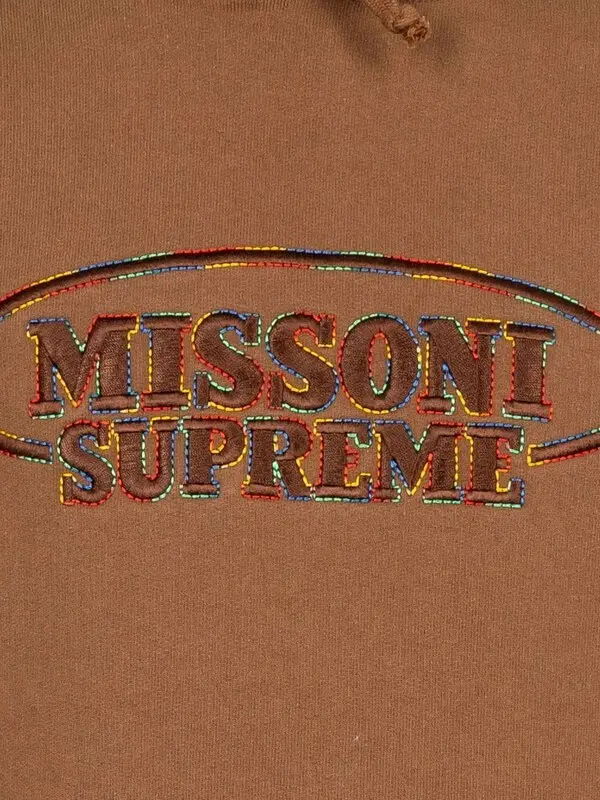 Supreme X Missoni Logo-embroidered Hoodie - Brown | Editorialist