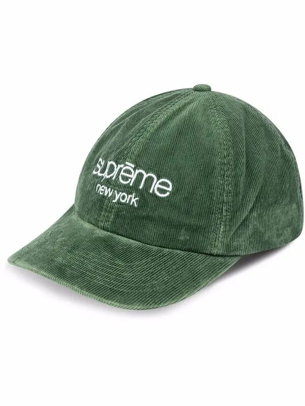 Supreme Corduroy Classic Logo Cap - Green | Editorialist