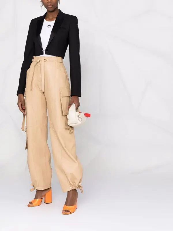 Off-White Cropped Tuxedo Blazer