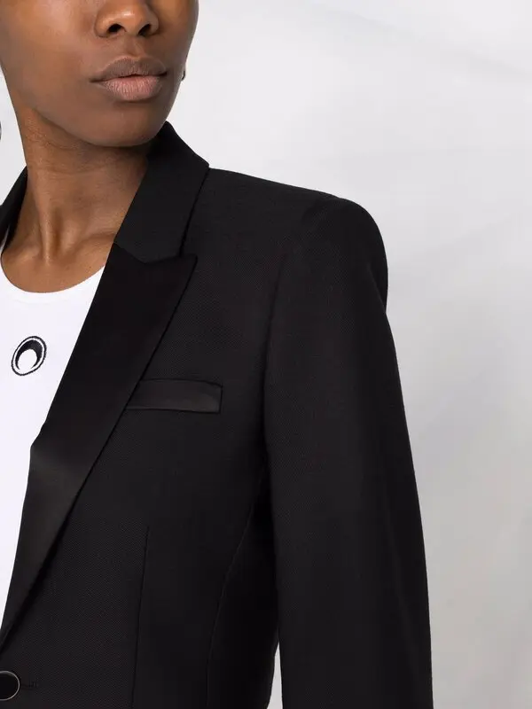 Off-White Cropped Tuxedo Blazer