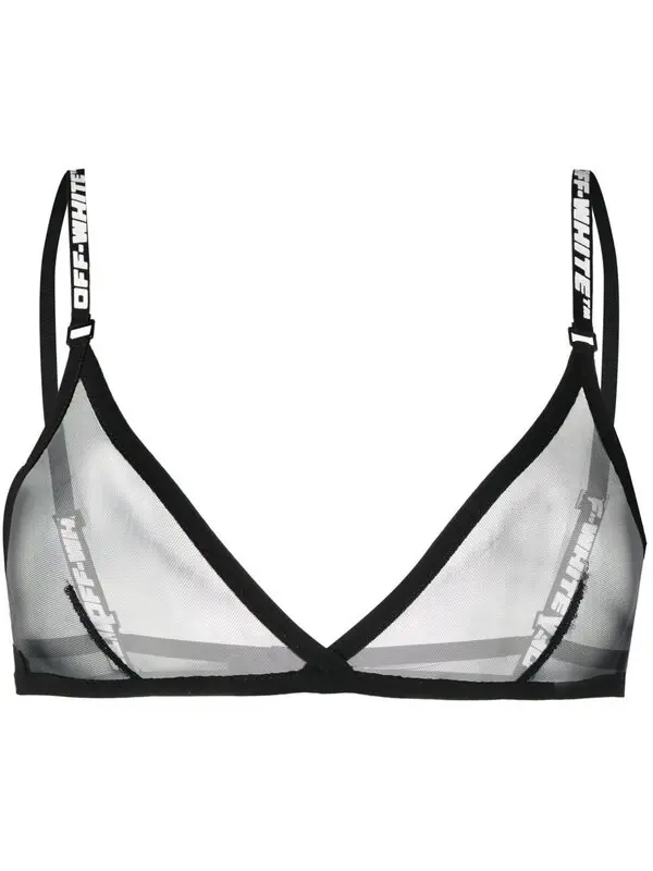 Off-White Logo Band Mesh Bra