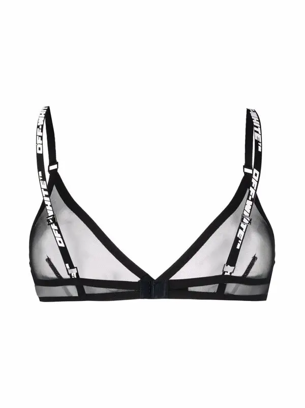 Off-White Logo Band Mesh Bra