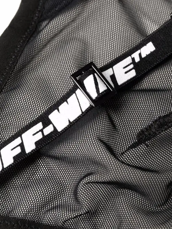 Off-White Logo Band Mesh Bra
