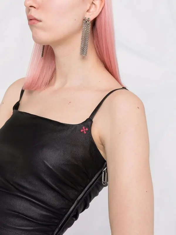 Off-White Side Zip Detail Stretch Dress