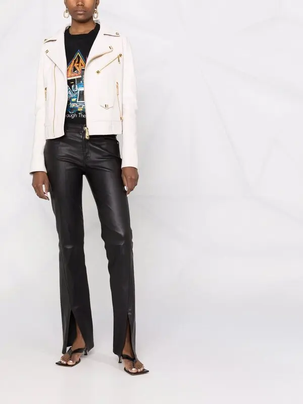 Philipp Plein Studded Biker Jacket - White