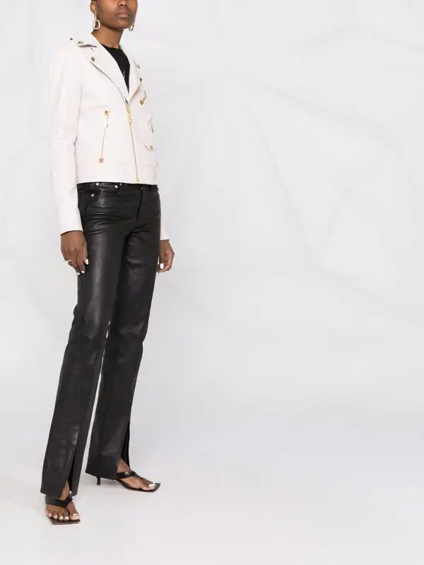 Philipp Plein Studded Biker Jacket - White