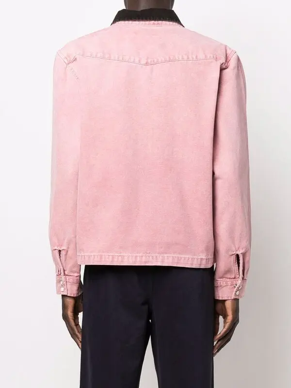 StüSsy Washed Canvas Shirt Jacket - Pink | Editorialist