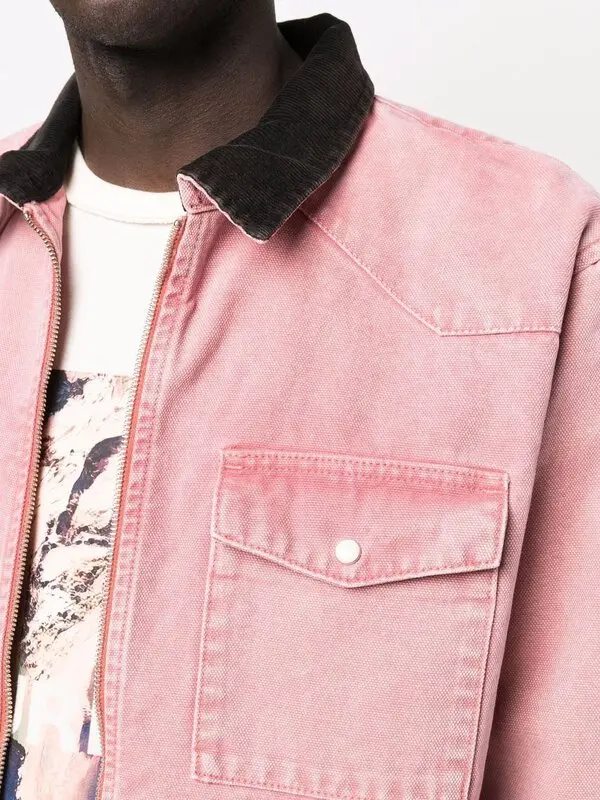 StüSsy Washed Canvas Shirt Jacket - Pink | Editorialist